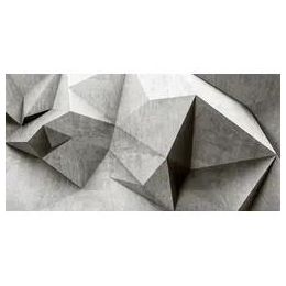 Livingwalls Fototapete LIVING WALLS "Walls by Patel Boulder 1", grau, B:5 L:2,5, Vlies, Tapeten, Vlies, Wand, Schräge