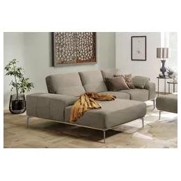 Ecksofa W.Schillig "run, Designsofa mit tollem Sitzkomfort, bequem, L-Form", beige (ecru w82), B:279cm H:88cm T:178cm, Longlife Xtra-Leder Z73: Naturwalkleder der Luxusklasse aus den erlesensten Rohhäuten. Hautstärke 1, 1 – 1, 3 mm;ROHLEDER Jacquard-Flachgewebe Q2 W60 (63% Polyester, 37% Polyacryl);ROHLEDER Chenille-Flachgewebe Q2 W77 (68% Polyacryl, 32% Polyester);Stoff S37 (100% Polyester), Sofa