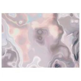 Vliestapete Komar "Digitaldruck Vlies - Shimmering Waves - Größe 400 x 280 cm", rosa (rosa, grau, weiß), B:400m L:280m, Vlies, Tapeten, Wohnzimmer, Schlafzimmer