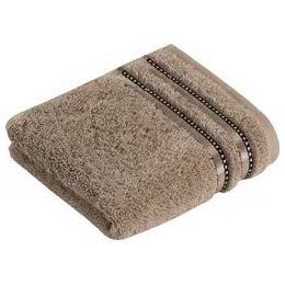 Gästehandtücher Vossen "Cult de Luxe", braun (sierra), B:30cm L:50cm, Walkfrottee, Obermaterial: 100% Baumwolle, Handtücher, im Set, mit Glanzbordüre