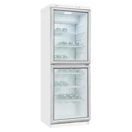 Exquisit Getränkekühlschrank "GKS350-2-GT-280D weiss", Standardmodul: D (A-G), silber (weiß), Rechtsanschlag, Kühlschränke, 320 L Volumen, Getränkekühlschrank mit Glastür, LED