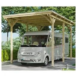 Skan Holz Einzelcarport SKANHOLZ "Caravan-Emsland", beige (natur), B/H/T: 353cm x, Carports