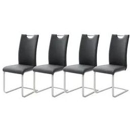 Freischwinger MCA furniture "Paulo", schwarz (schwarz, edelstahl gebürstet), B:42cm H:103cm T:55cm, Stühle, Stuhl belastbar bis 120 kg