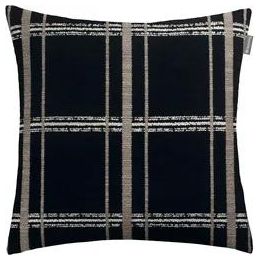 Dekokissen Musterring "Square" Gr. 2, schwarz (smoke, anthrazit, schwarz, kariert), B:45 L:45, Baumwolle, Polyester, Dekokissen_Sitzkissen_Kissenhüllen
