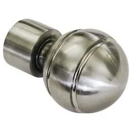 Gardinenstangen-Endstück Gardinia "Kugel" Gr. 1, silber (edelstahlfarben), B:3 L:10 Ø:1,9, Gardinenstangenendstücke, Serie Gardinenstangen-Set Ally Ø 19 mm