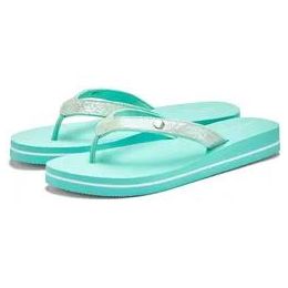 Badezehentrenner Venice Beach "Sandale, Badeschuh, Badelatsche, Flip Flop, Badeschlappe, Pantolette", Damen, Gr. 38, blau (mint), Obermaterial: 100% Textilmaterial. Decksohle: 100% Synthetik. Futter: 100% Textilmaterial. Laufsohle: 100% Synthetik, Glitzer, unifarben, Schuhe, Zehentrenner mit wasserabweisender und leichter Sohle VEGAN, Topseller