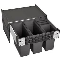 Mülltrennsystem Blanco "Select II 60/4", schwarz, B:40cm H:36cm T:57cm, Kunststoff, Mülleimer, Kunststoff, Stahlblech, 600 mm Untermass