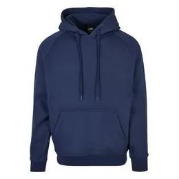Sweatshirt Urban Classics "Urban Classics Herren Blank Hoody", Herren, Gr. M, blau (dunkelblau), 65% Baumwolle, 35% Polyester, unifarben, Sweatshirts
