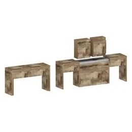 Sitzgruppe Inosign "Praktika", beige (ahorn,), B:290cm H:45cm T:25cm, FSC-zertifizierter Holzwerkstoff, Sitzmöbel-Sets, Essbank, Je Bank ausziehbar bis 290 cm