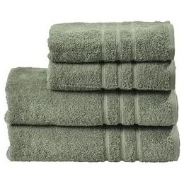 Handtuch Set done. "Daily Uni", grün (khaki), 4 Stk., 2 Handtücher (50x100cm), 2 Duschtücher (70x140cm), Walkfrottier, Walkfrottier, Obermaterial: 100% Baumwolle, Handtücher, 2x Handtücher (50x100 cm) & 2 Duschtücher(70x140 cm)