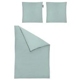 Bettwäsche Irisette "Carla in Gr. 135x200, 155x220 oder 200x200 cm", grün (jade), B/L: 240cm x 220cm, 1 Stk., 2 Stk., Mako-Satin, B/L: 80cm x 80cm, 3 Stk., Mako-Satin, Obermaterial: 100% Baumwolle, Bettwäsche, Bettwäsche aus Baumwolle, Bettwäsche mit Reißverschluss