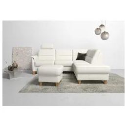 Ecksofa Home Affaire "Palmera L-Form, B: 236 cm", weiß (reinweiß), B:236cm H:89cm T:212cm, Luxus-Microfaser (100% Polyester);Struktur (100% Polyester);Luxus-Microfaser in Lederoptik (100% Polyester), Sofas, optional Bettfunktion & Bettkasten, Federkern
