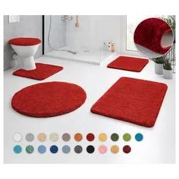 Badematte Kleine Wolke "RELAX", rot (rubin), H:30mm, Polyacryl, Badematten, Badteppich, Uni Farben, rechteckig, rund & als Set erhältlich