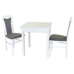 Essgruppe "3tlg. Tischgruppe", weiß (weiß, schwarz, weiß), B:45cm H:95cm T:48cm, FSC-zertifiziertes Massivholz, HOFMANN LIVING AND MORE, Sitzmöbel-Sets, Stühle montiert