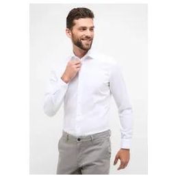 Langarmhemd Eterna "SLIM FIT", Herren, Gr. 45, Normalgrößen, weiß, Popeline, 100% Baumwolle, schmal, Manschette, Hemden, NON IRON (bügelfrei)