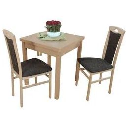 Essgruppe "3tlg. Tischgruppe", braun (schoko, schoko, buche, nachbildung), B:45cm H:95cm T:48cm, FSC-zertifiziertes teilmassives Holz, HOFMANN LIVING AND MORE, Sitzmöbel-Sets, Stühle montiert
