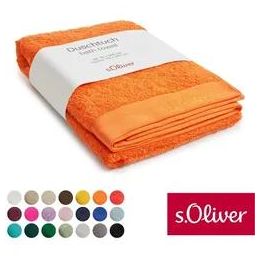 Duschtuch s.Oliver "s.Oliver, Premium Qualität, 600 gr/m2, auch als Sets erhältlich", orange, B:70cm L:140cm, Walkfrottier, Baumwolle, Handtücher, große Farbauswahl, auch als Handtuch, Waschhandschuh, Gästetuch