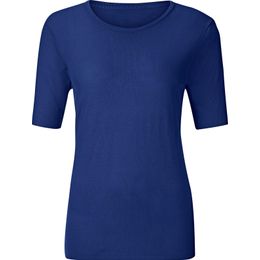 CR&Eacute;ATION L Damen Twin-Set mit gerippten Abschl&uuml;ssen royalblau Gr&ouml;&szlig;e 38