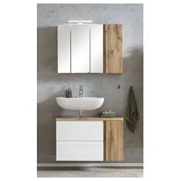 Badmöbel-Set Welltime "Sölden", weiß (matt weiß), B:85cm H:200cm T:35cm, MDF, Kastenmöbel-Sets
