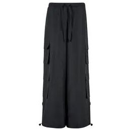 Cargohose Urban Classics "Urban Classics Damen Ladies Ripstop Double Cargo Pants", Damen, Gr. M, US-Größen, schwarz, 100% Polyester, unifarben, loose fit, Hosen