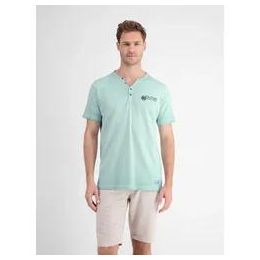 Henleyshirt Lerros "Lerros Serafino für Herren in sportlicher Optik", Herren, Gr. S, blau (coastal sea blau), 100% Baumwolle, Serafino, Shirts