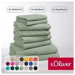 Handtuch Set s.Oliver "s.Oliver, Premium Qualität, 600 gr/m2", grün (hellgrün), 8 Stk., Walkfrottier, Obermaterial: 100% Baumwolle, Handtuch-Sets, 2 Gästetücher 30x50, 4 Handtücher 50x100, 2 Duschtücher 70x140
