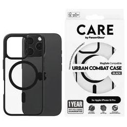 CARE BY PANZERGLASS Handyhülle "Urban Combat Case mit MagSafe für Apple iPhone 16 Pro", schwarz (schwarz, transparent), B:11 H:2 T:19,5, Hüllen, Backcover, Schutzhülle, Handyschutzhülle, Case, Schutzcase, stoßfest