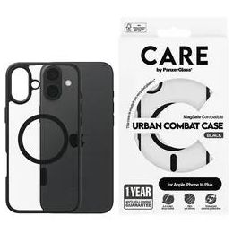 CARE BY PANZERGLASS Handyhülle "Urban Combat Case mit MagSafe für Apple iPhone 16 Plus", schwarz (schwarz, transparent), B:11cm H:2cm T:19,5cm, Hüllen, Backcover, Schutzhülle, Handyschutzhülle, Case, Schutzcase, stoßfest
