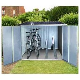 Tepro Fahrradbox DURAMAX, grau (anthrazit, weiß), B:203cm H:162cm T:202,1cm, Stahl, Aufbewahrungsboxen, BxTxH: 203x202x163 cm