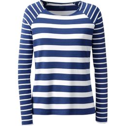Heine Damen Langarmshirt im Streifendessin royalblau-ecru-gestreift Gr&ouml;&szlig;e 40