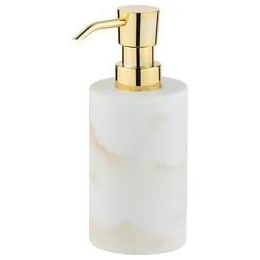 Seifenspender Wenko "Odos", gold (weiß, goldfarben), Polyresin (Kunststein), Dosierspender, 290 ml