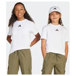 T-Shirt Adidas SPORTSWEAR "J SL TEE 160", Kinder, Gr. 152, schwarz-weiß (weiß, schwarz), Obermaterial: 100% Baumwolle, normal, Rundhals, Shirts