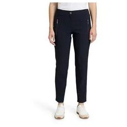 Stretch-Hose Betty Barclay "Damen Stretch-Hose mit elastischem Bund", Damen, Gr. 40, Normalgrößen, blau (dunkelblau), Obermaterial: 86% Polyester, 14% Elasthan., relaxed fit 7/8-Länge, Hosen, Reißverschluss