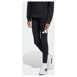 Leggings Adidas SPORTSWEAR "JG BL LEG 230", Kinder, Gr. 128, N-Gr, schwarz-weiß (schwarz, weiß), Obermaterial: 93% Baumwolle, 7% Elasthan, Hosen