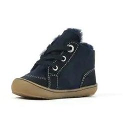 Lauflernschuh Richter "Maxi WMS: Mittel", Kinder, Gr. 22, blau (dunkelblau), Lammfell, Veloursleder, Schuhe, Winterstiefel mit herausnehmbarer Sohle, Größenschablone zum Download