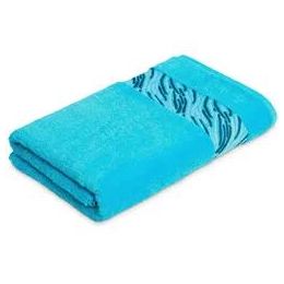 Möve Handtuch MÖVE FOR FROTTANA "Shadow", blau (türkis), B:50cm L:100cm, Walkfrottier, Obermaterial: 100% Baumwolle, Handtücher, mit Borkenbordüre