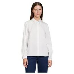 BETTY & CO Hemdbluse BETTY & CO "Damen Hemdbluse mit Pailletten", Damen, Gr. 36, weiß, Obermaterial: 59% Baumwolle, 36% Polyamid, 5% Elasthan., schmal normal, Blusen