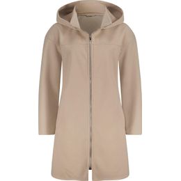 CR&Eacute;ATION L Damen Longjacke mit Kapuze und Seitenschlitzen beige Gr&ouml;&szlig;e 50