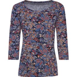 CR&Eacute;ATION L Damen Print-Shirt im Bl&uuml;tenmuster marine-terra-bedruckt Gr&ouml;&szlig;e 38