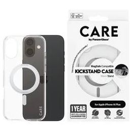 CARE BY PANZERGLASS Handyhülle "Kickstand Case für Apple iPhone 16 Plus", silber (silber, transparent), B:10,9cm H:1,9cm T:19,6cm, Hüllen, Backcover, Schutzhülle, Handyschutzhülle, Case, Schutzcase, stoßfest