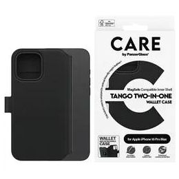 CARE BY PANZERGLASS Handyhülle "Case Feature Tango 2-in-1 Wallet Case Apple iPhone 16 Pro Max", schwarz, B:11cm H:2,6cm T:19,6cm, Hüllen, Backcover, Schutzhülle, Handyschutzhülle, Case, Schutzcase, stoßfest