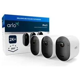 ARLO Überwachungskamera "Pro 5 2K+ Spotlight (3er Set)", schwarz-weiß (weiß, schwarz), B:5,2cm H:7,84cm T:8,9cm, Überwachungskameras