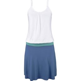 Beach Time Damen Strandkleid wei&szlig;-t&uuml;rkis-blau Gr&ouml;&szlig;e 38