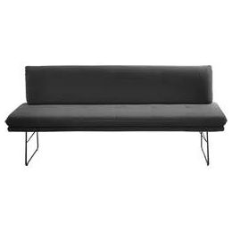 K+w Komfort & Wohnen Polsterbank K+W KOMFORT & WOHNEN, grau (anthrazit), B:195cm H:87cm T:65cm, Sitzbänke, Spitzkissenoptik, Sitzsteppung, hoher Sitzkomfort, in 2 Größen wählbar