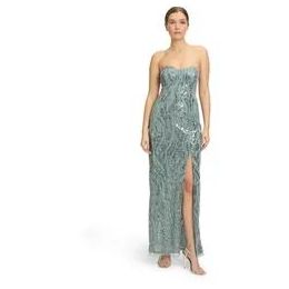 Abendkleid Vera Mont "Damen Abendkleid mit Pailletten", Damen, Gr. 42, Normalgrößen, grau (platinum grau), Obermaterial: 100% Polyester. Besatz: 100% Polyamid. Futter: 100% Polyester., festlich, figurbetont lang, herzförmiger Ausschnitt, Kleider, Cut-Outs