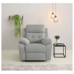 Relaxsessel Home Affaire "Lannilis mit Liegefunktion, Fernsehsessel", grau (hellgrau), B:97cm H:100cm T:92cm, Webstoff 95% Polyester 5% Nylon, Sessel, mit manueller und elektrischer Relaxfunktion, hellgrau