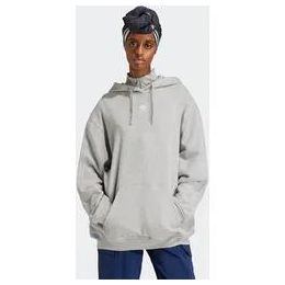 Kapuzensweatshirt Adidas ORIGINALS "ESS HOODIE", Damen, Gr. M, grau (medium grau heather), Obermaterial: 100% Baumwolle, Sweatshirts