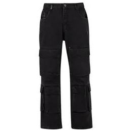 Bequeme Jeans 2Y STUDIOS "2Y Studios 2Y Vida Cargo Straight Jeans", Herren, Gr. 30, Normalgrößen, schwarz (washed schwarz), 100% Baumwolle, unifarben, normal, Jeans