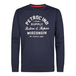 PETROL INDUSTRIES Sweatshirt Herren Gr&ouml;&szlig;e M blau / wei&szlig;