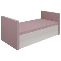 Jugendbett Paidi "FLYNN in verschiedenen Ausführungen, Ausziehbett mit 2 Liegeflächen", rosa (kieselgrau, dunkelrosa), B:106cm H:92cm L:216cm, Betten, Gästebett, Metallgestell inkl. Lattenroste, 2-in-1 Funktionsbett